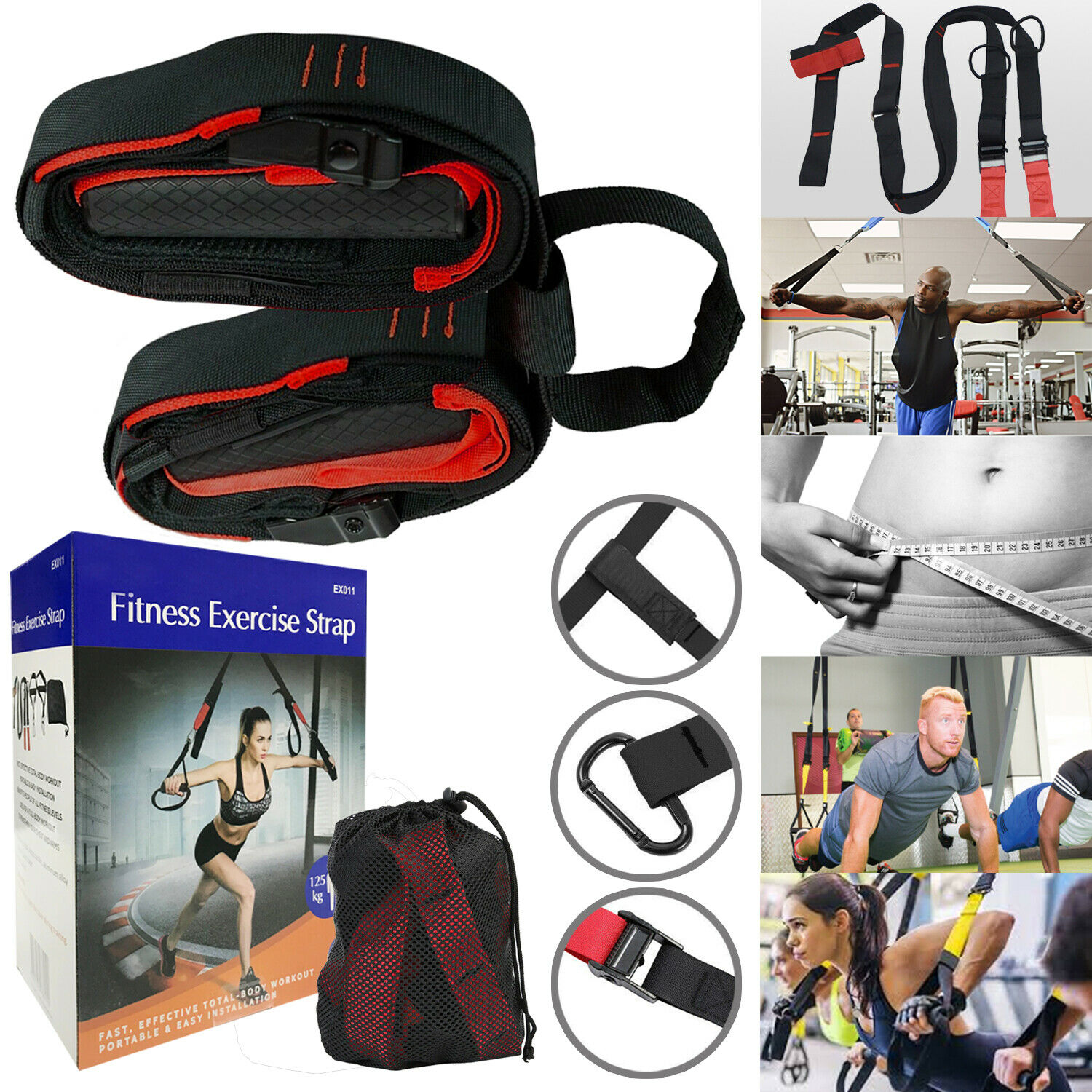 Suspension Strap Kit for Home Gym Total Body Workout - Super Home Gym